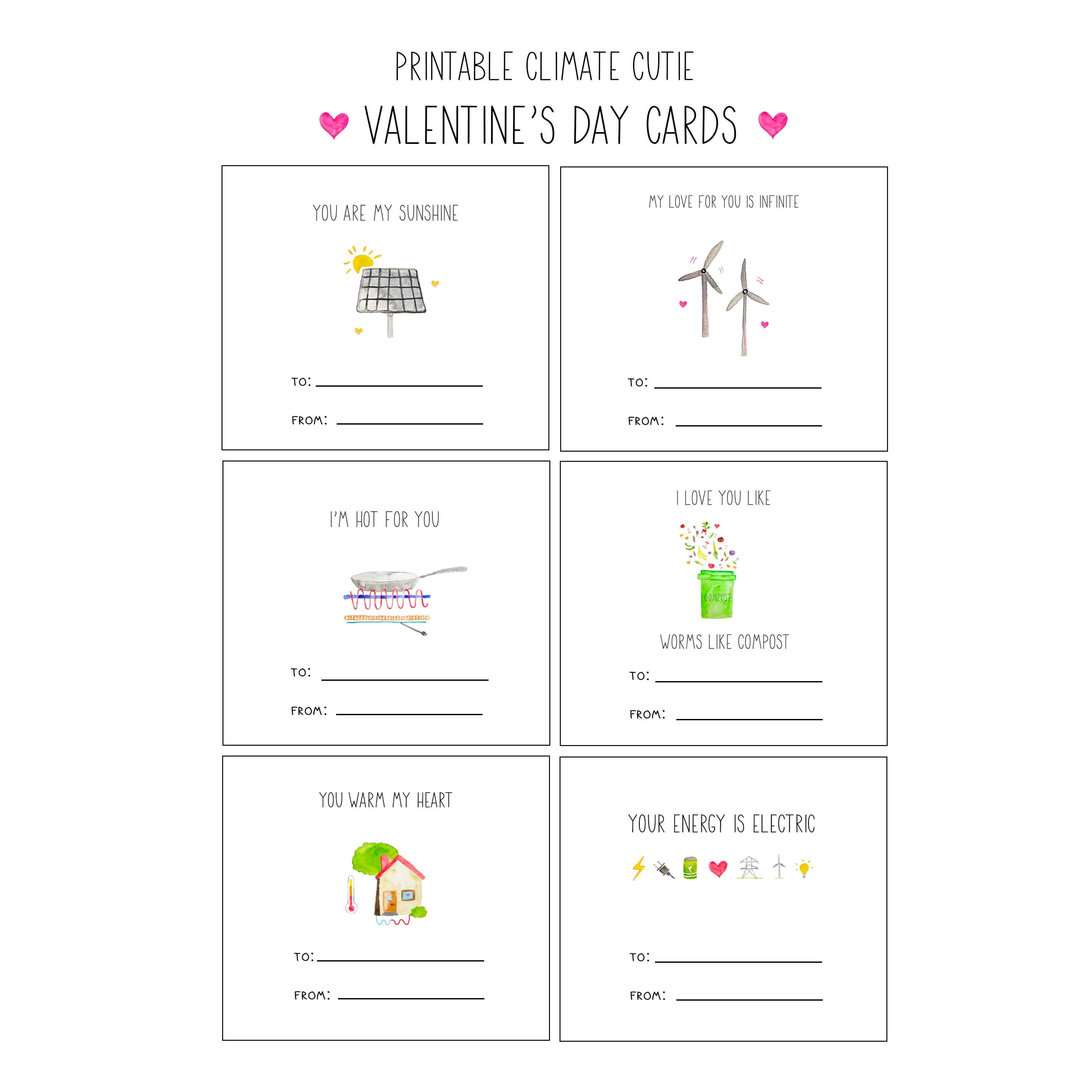 Valentine's Day Climate Cutie Cards- Digital Download – nicolekelner